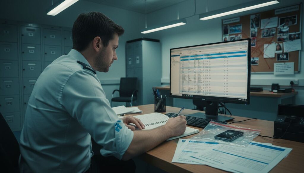 Forensic analyst reviewing smartphone evidence | Computer Forensics Lab ...
